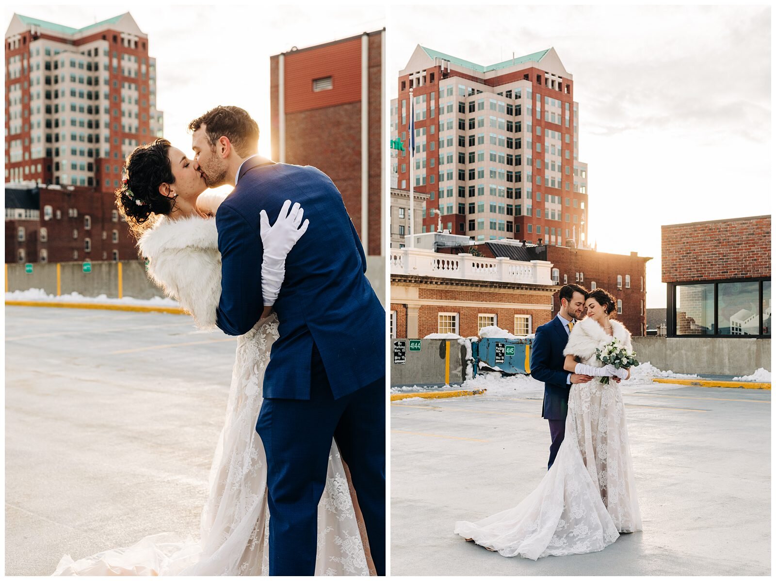 Winter Elopement in Downtown Manchester NH | Rachel + Andrew | Nina ...